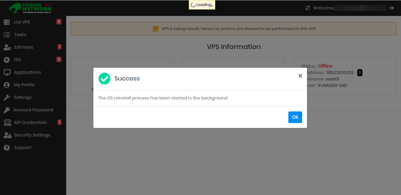 Cara Reinstall KVM VPS Melalui Panel VPS | PFN Documentation Cara Reinstall KVM VPS Melalui Panel VPS | PFN Documentation